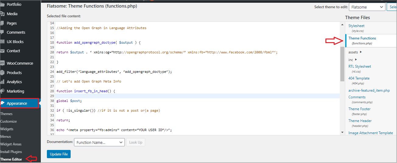 How To Add Facebook Open Graph Metadata In Flatsome Powered Site - WPCred